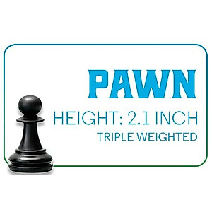 Chess Geeks 3X Triple Weighted Chess Pieces Only - Modern Style - Heavy Weighted Pieces - 32 Pieces + 2 Extra Queens - Total Weight 2.5lb - King 4" Tall