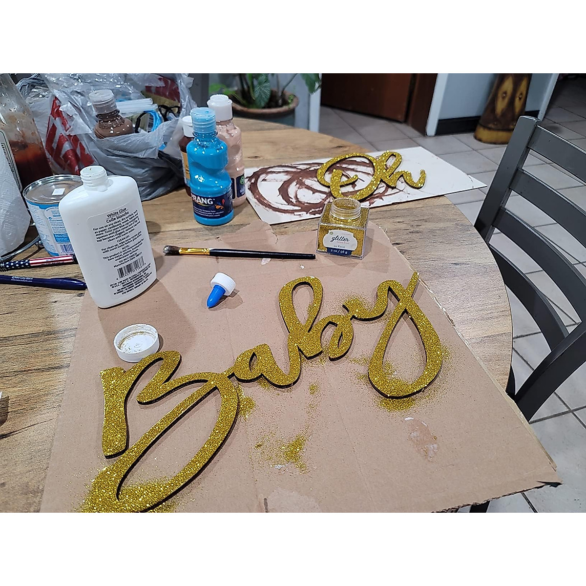 Oh Baby Wooden Sign for Backdrop, Unfinished Baby Shower Sign Banner for 1st Birthday Back Drop, Boy/Girl Gender Reveal, Baby Party Announcements Event Decor