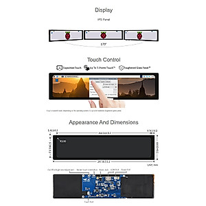Iiunius 11.9inch Capacitive Touch Screen LCD, 320×1480, HDMI, IPS, Toughened Glass Cover, Fits Raspberry Pi,Jetson Nano,PC,Windows 10/8.1/8 / 7