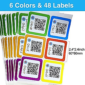 QR Code Labels for Storage & Organization Smart Moving Labels Pack and Track Labels with QR Code for Inventory, Storage – 48 Stickers (QR Code Labels for Storage - 48pcs)
