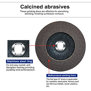 Sali 10 Pack Flap Disc 40 Grit 7" x 7/8-Inch Sanding Disc Bevel Type #29 Premium and Industrial Grade Angle Grinder Grinding Wheel High Performance Edge Grinding