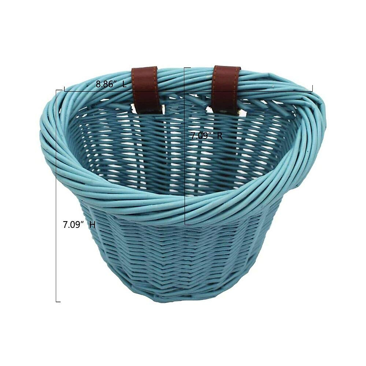 Bike Basket, Little Box Made by Willow for Bicycle, Arts and Cirafts Chldren's Bicycle Basket (Blue)