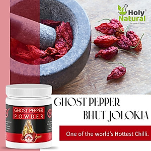 Ghost Pepper Powder (Bhut Jolokia Chili) - 16 oz/454 gm, 100% Pure, Smoked, Hottest & Spicy Chili Powder, Add Unique, Delicious, Complex and Smoky Flavor to Your Favourite Dishes