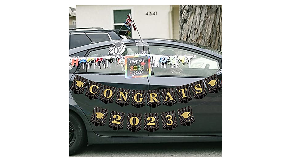 Personalized Graduation Banner 2023 Black & Gold | Celebrate in Style