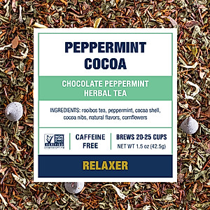 Tiesta Tea - Cozy Peppermint Cocoa | Loose Leaf | Chocolate Peppermint Herbal Tea | Premium Non-Caffeinated Holiday Blend | Make Hot or Iced & Up to 25 Cups | 1.5oz Resealable Pouch