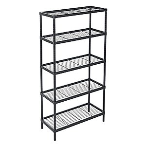 5 Tier Wire Shelving Unit Storage Rack, Metal Heavy Duty Utility Organizers, Organization Units for Products Plant Pantry, Garage, Laundry Racks Durable Shelf Stand,14"W x 30"L x 60"H, Black