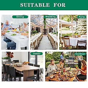 Biscaynebay Textured Fabric Tablecloths Round 60" for Tables' Diameters from 20" to 40", Ivory Water Resistant Tablecloths for Dining, Kitchen, Wedding, Parties etc. Machine Washable