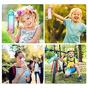 OLDLEY Kids Water Bottle for School, 17 oz (2 lids) BPA-Free Reusable Leak-proof Durable Tritan Plastic Water Bottles with Straw & Chug Lids, Anti-dust Spout Cover (Mint Green)