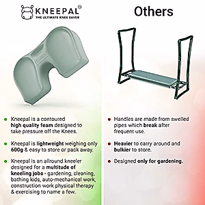 KNEEPAL Extra Thick Garden Kneeler Pad for Gardening Baby Bath Kneeling Cushion Heavy Duty Multifunctional Knee Safety Memory Foam Mat for Mechanic Work and any Household DIY Chores, Lt. Green