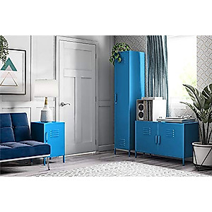 Novogratz Cache Single Metal Locker Storage, Blue Cabinet