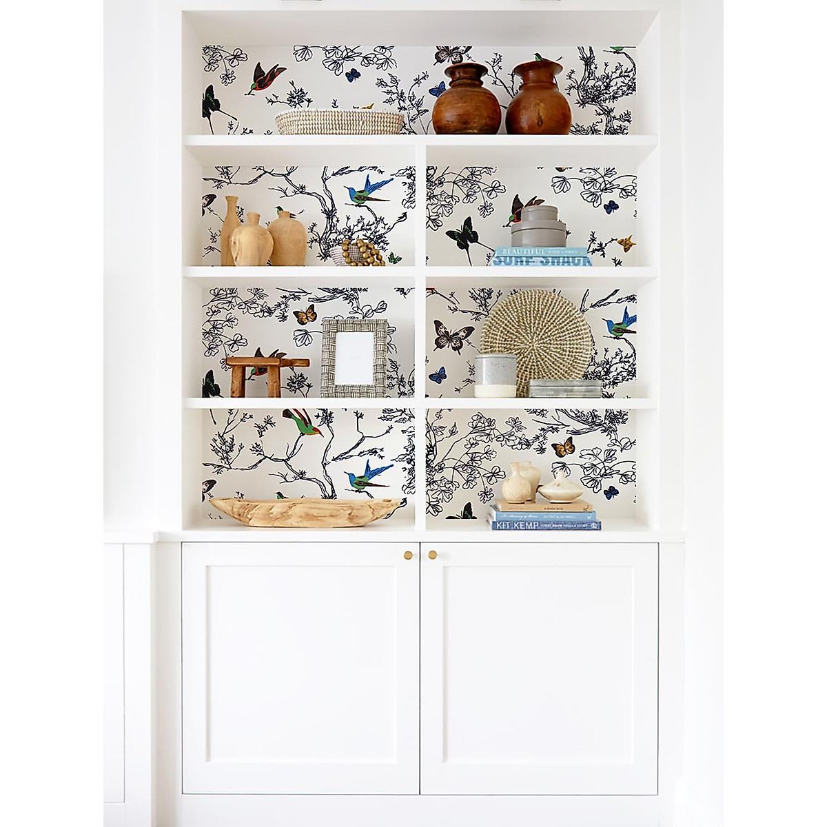 Orainege Peel and Stick Wallpaper Black and White Floral Wallpaper Self Adhesive Removable Wallpaper Floral Contact Paper Mural Wall Decorative 15.7in x118.1in