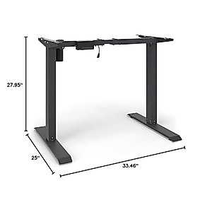 HON Basyx Commercial-Grade Single Motor Electric Height Adjustable, Standing Desk Base, 28" to 47" High, Black