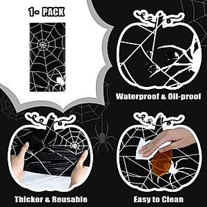 Yoochee Halloween Tablecloth Plastic, 54'' x 108'' Rectangular Waterproof Black Spider Web Halloween Table Covers, Disposable Table Cloth for Halloween Dinners & Party Decorations (Black, 1 Pack)