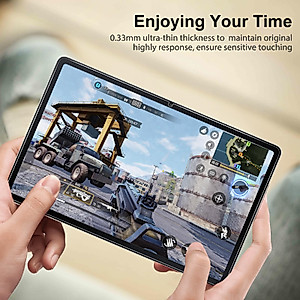 SPARIN 11 inch Screen Protector for Samsung Galaxy Tab S9 FE/Tab S9/ Tab S8/ Tab S7, 3 Pack 9H Tempered Glass Compatible with S Pen, Anti-Scratches and Case Friendly