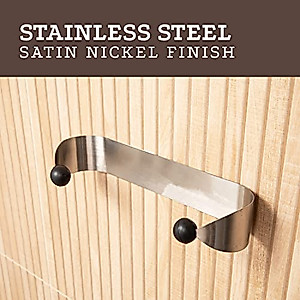 Wood Grip | Contemporary Paper Towel Holder Under Cabinet | Paper Towel Holder Countertop (Satin Nickel)