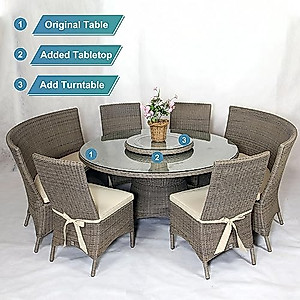 MECCANIXITY Aluminum Lazy Susan Turntable Ring Large Bearing Metal Rotating Turntable Bearings Swivel Plate Hardware 16 Inch Mute for Round Dining-Table Showcase Display Stand Services Silver