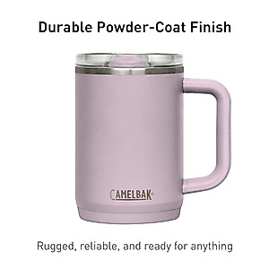 CamelBak Thrive Leak-Proof 16 oz Mug, Insulated Stainless Steel - For travel, coffee, tea, hot beverages - Spill Proof - Cup-holder Compatible, Purple Sky