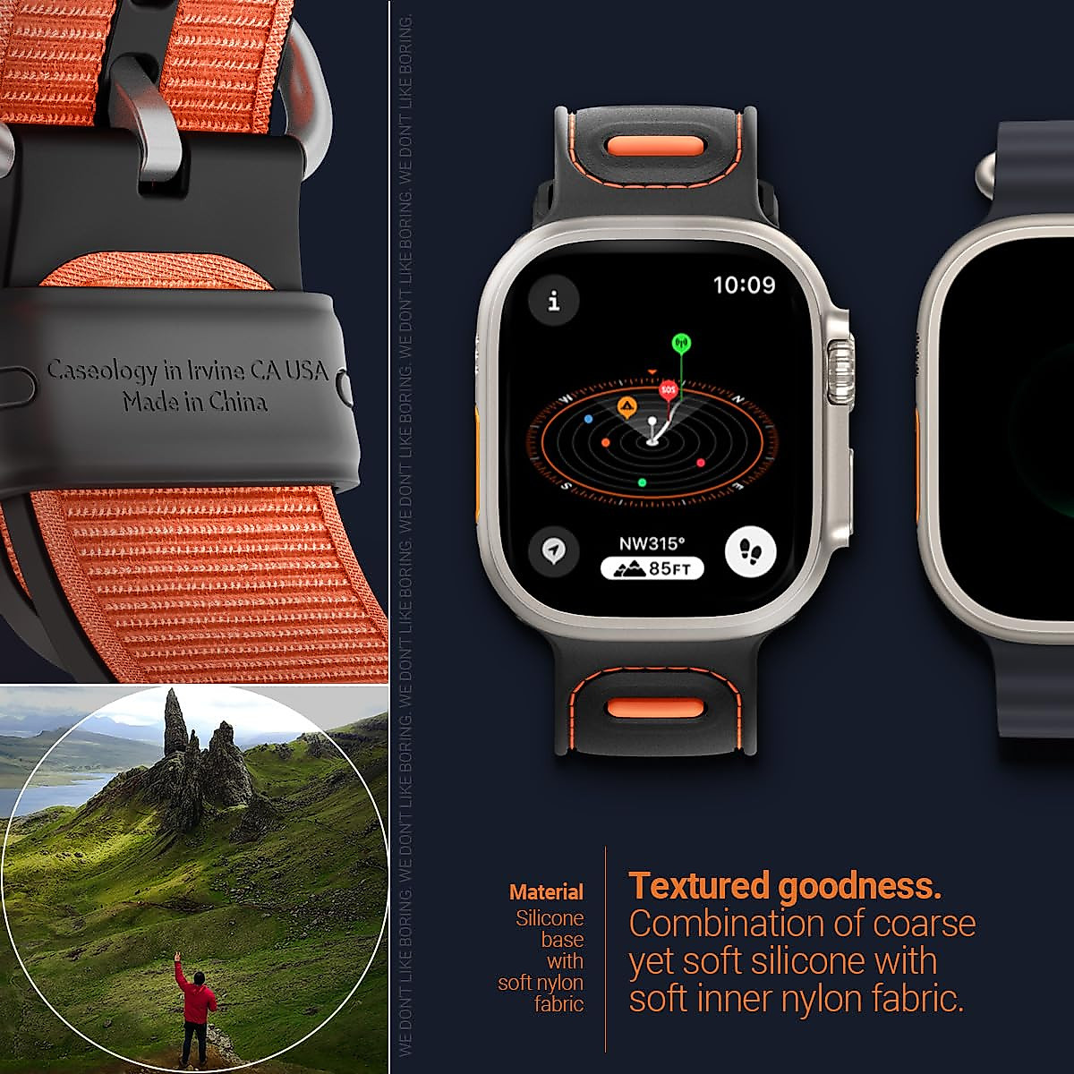 Caseology Athlex Band for Apple Watch Band Ultra 2, Ultra, Watch Series 10/9/8/7/6/5/4/3/2/1/SE Series 49mm 46mm 45mm 44mm 42mm - Active Orange