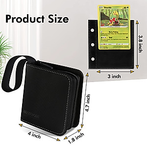 Mini Size Card Binder for Pokemon Cards, iofeiwak® 2x2 2 Pockets with 40 Removable Sleeves, Holds 80 Cards, Super Lightweight [Ideal Gift for Kids]