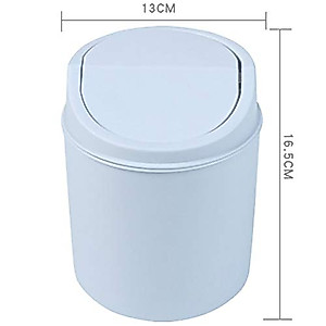 Creative Mini Small Waste Bin Desktop Garbage Basket Home Table Plastic Office Supplies Trash Can Dustbin White (2.4L)