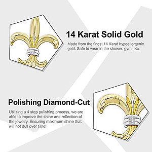 Charm America - Gold Fleur De Lis Charm - 10 Karat Solid Gold Jewelry