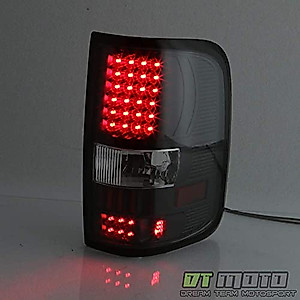 ACANII - For 2004-2008 Ford F150 Pickup Styleside Black Housing Smoked Lens LED Tail Lights Brake Lamps Pair Left+Right Cyber Black V2