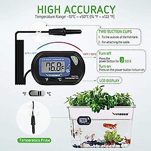 VIVOSUN 3-Gallon Aquaponic Fish Tank, Hydroponic Cleaning Tank for Freshwater Fish to Feed Plants and Plants Clean Tank, Additional Thermostat, Flow Pump, and Ceramsite Included