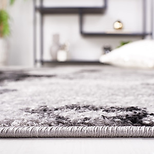 SAFAVIEH Adirondack Collection Area Rug - 10' x 14', Grey & Black, Modern Abstract Design, Non-Shedding & Easy Care, Ideal for High Traffic Areas in Living Room, Bedroom (ADR134Z)