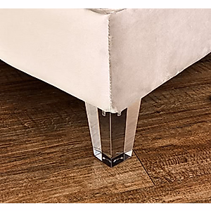 Legend Vansen Curved Velvet Sectional Sofa,Modern Upholstered Tufted Modular Sectional Sofa with Metal Legs,Comfy Semicircle Couch with Rolled Arms and Nailheads for Living Room,Bedroom（Beige）