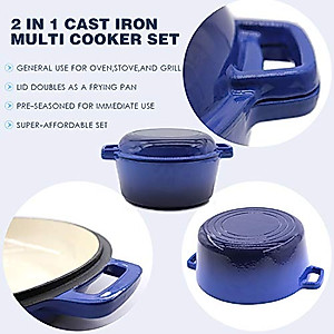 Enameled Cast Iron Dutch Oven for Bread Baking, 5.5 QT Dutch Oven Pot with lid, Induction Compatible, Marseille