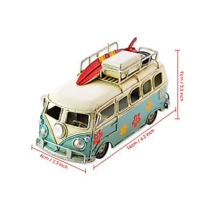 Camper Van Model 6.3 Inches Retro Classic Camper Van T1 Style Metal Beach Bus Vehicle Home Decor - Ideal Birthday Surprise for Boyfriend - Blue