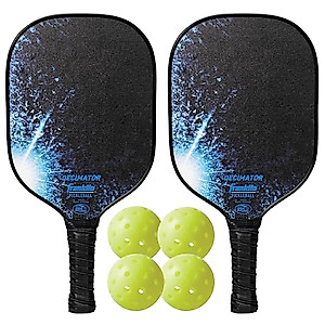 Franklin Sports Pickleball 2 Player Carbon Fiber Paddle and X-40 Pickleball Set - (2) Carbon Fiber Paddles - (4) X-40 Balls - Carry Bag - USA Pickleball Approved