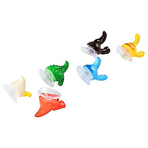 DOITOOL Towel Hooks 6pcs Suction Cup Wall Hooks Animal Tail Wall Hooks Hanger Holder for Shower Bathroom Kitchen Towel Loofah Sponge Robe Keys Bags (Mixed Color) Window Suction Cup Hooks