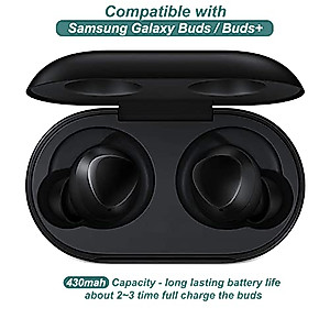 Charging Case for Galaxy Buds/Buds+, Replacement Charger Dock Station for Samsung Galaxy Buds SM-R170 & Buds+ SM-R175 (Black)