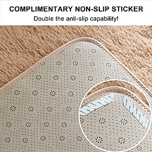 XYORAINN Ultra Soft Area Rugs for Living Room, 6x9 Beige Fluffy Plush Rugs for Bedroom, Non-Slip Large Shag Fuzzy Rug for Nursery, Large Rug for Kids Home Decor Aesthetic