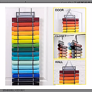 lixinhu Vinyl Roll Holder, 24 Compartments Craft Rack Roll Holder Wall Mount/Over Door Roll Storage Rack,Craft Organizer Vinyl Storage Rack | Hanging Organizer Storage