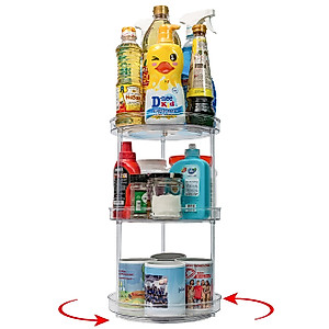 3 Tier Lazy Susan Turntable Cabinet Organizer 360 Degree Rotating Spice Rack – 9.2"