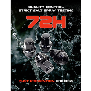 Set of 24 Veritek 14x1.5mm 13/16 Hex 1.7 Inch 44.5mm Length Black OEM Factory Style Large Acorn Seat Lug Nuts for Ford F-150 Expedition Lincoln Navigator Factory Wheels