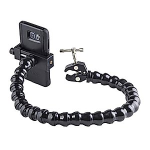ModularHose Assistive Technology Phone Holder with Compact"Mini" Clamp, Mounts to Round Tubes up to 1.5" Diameter, 24 Inch Arm