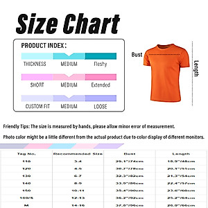 Huimingda Boys' Quick-Drying Short Sleeve T-Shirt Gym Outdoor Sports Running Athletic Tee Shirt Top Yellow A 10-11 Years