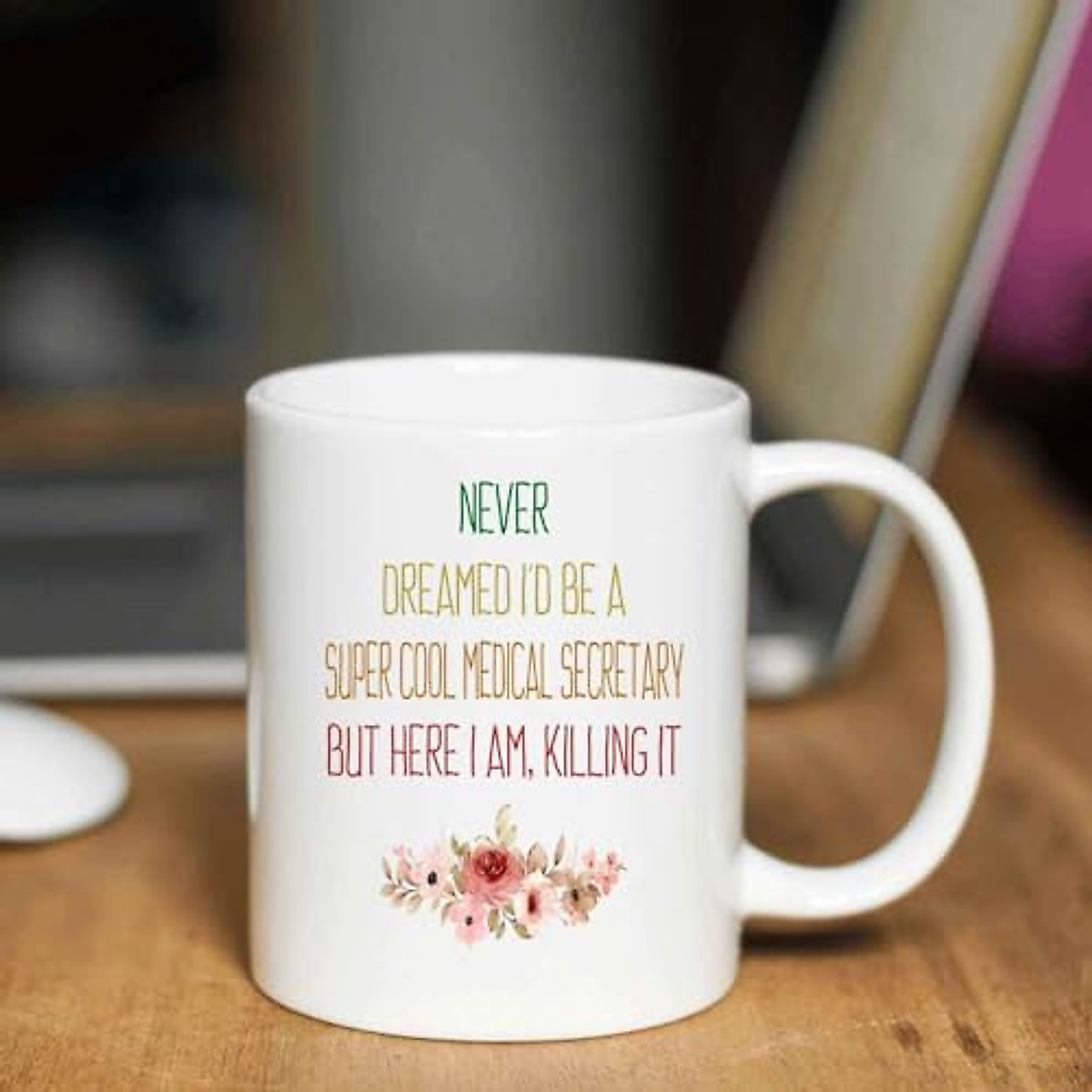 Medical Secretary Appreciation, Nurture Fulfilling Careers Gift for Women - Gray 11 Oz White Ceramic Coffee Mug