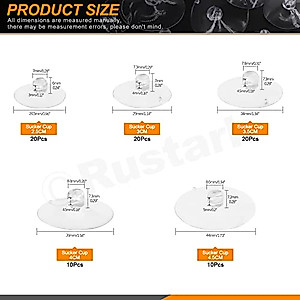 Rustark 80Pcs 5 Sizes Clear Rubber Suction Cups Set Transparent Anti-Collision Sucker Pads with Hole 25mm 30mm 35mm 40mm 45mm Mini Suction Cups Replacement for Home Bathroom Kitchen Decoration