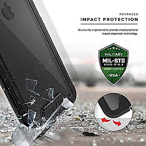 Zizo ION Series for iPhone 8 Plus Case Military Grade Drop Tested with Tempered Glass Screen Protector iPhone 7 Plus 6s Plus Black Smoke