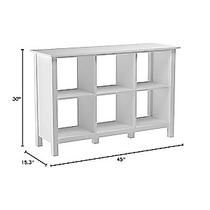 Bush Furniture Broadview 6 Cube Storage Bookcase in Pure White