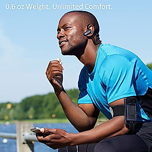 Open Ear Wireless Headphones, Air Conduction Open Earbuds with Clear Mic for Call, Quality Sound Extra Lightweight Comfortable & Healthy Wearing, for Outdoor Sport Gym Work, Bluetooth 5.0, CGS-B6