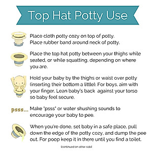 Top Hat Potty for Newborn Infant Potty Training | Elimination Communication | Includes 100% Cotton Undyed Fleece Cozy | Anti-Slip Rubber Band | for EC Baby Potty Training (Grey)