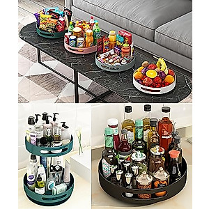 2 Tier Lazy Susan Organizer for Kitchen,Turntable for Cabinet,Turntable Organizer for Cabinet Pantry Table Organization