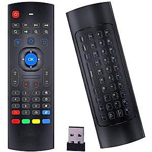 Favormates Air Remote Mouse MX3 Pro,2.4G Backlit Kodi Remote Control,Mini Wireless Keyboard & Infrared Remote Control Learning, Best for Android Smart Tv Box HTPC IPTV PC Pad Xbox Raspberry pi 3