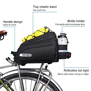 Rhinowalk Bike Rack Bag for Bicycle Rear Rack Bag, Bike Trunk Bag Bike Pannier Bag Bike Accessories Shoulder Bag 12L Capacity With Rain Cover