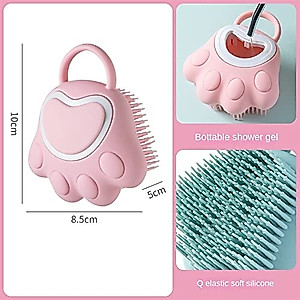 INGVY Dry Brushing Body Brush Scrubbing Artifact Cat;s Claw Silicone Bath Brush Household Massage Shampoo Brush Rubbing Back Foaming Bath Brush (Color : Pink)